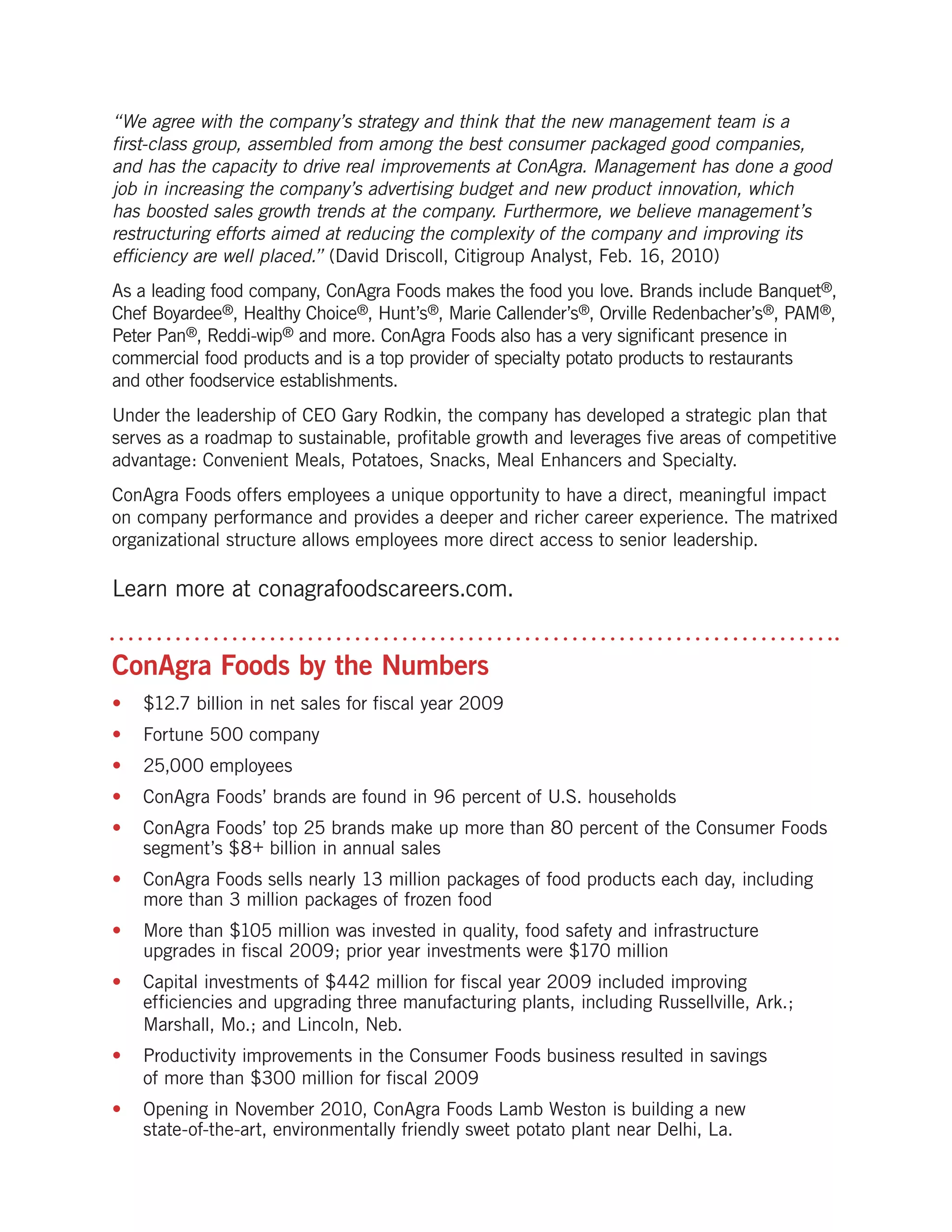 ConAgra Foods company information | PDF