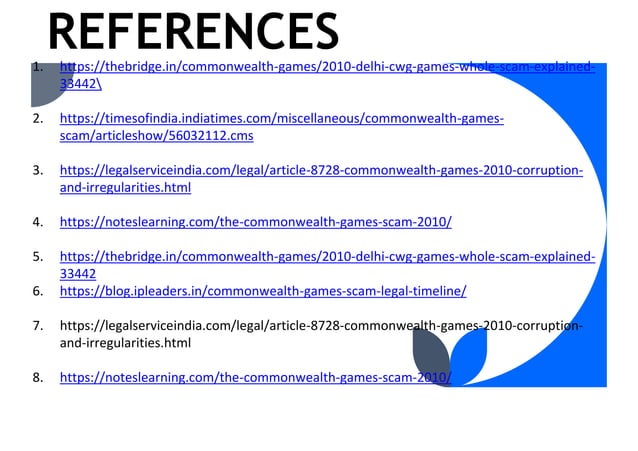 Commonwealth Games Scam India 2010 | PPTX | Crime & Harmful Acts to Individuals, Society & Human ...