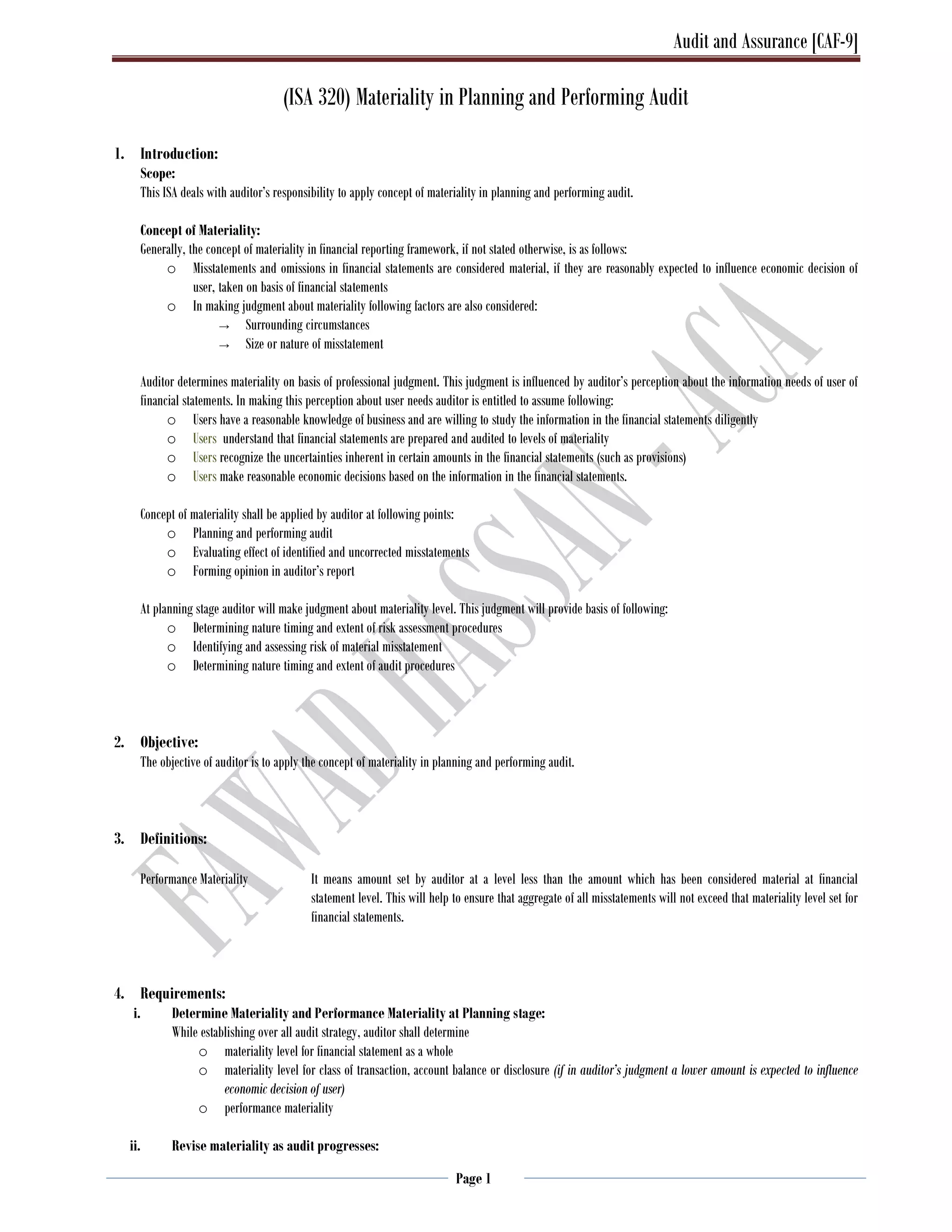 International Standards on Auditing - Summarized | PDF