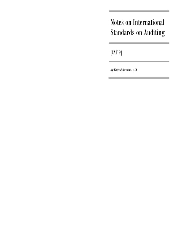 International Standards on Auditing - Summarized | PDF | Business ...