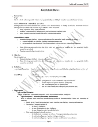 International Standards on Auditing - Summarized | PDF
