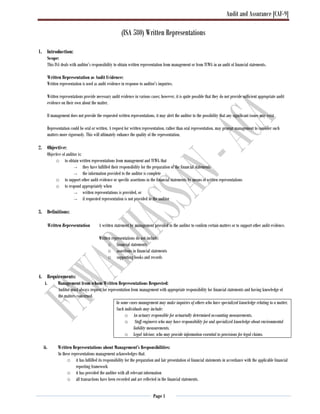 International Standards on Auditing - Summarized | PDF