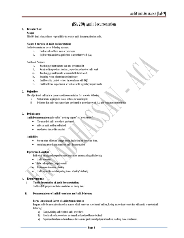 International Standards on Auditing - Summarized | PDF | Business ...