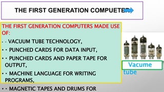 evolution of computers and various types | PPTX