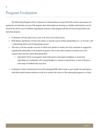 Mentorship Program Outline | PDF | Resume Writing and Advice | Job Search