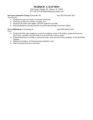 Marquis Daymon - Information Technologist | DOCX