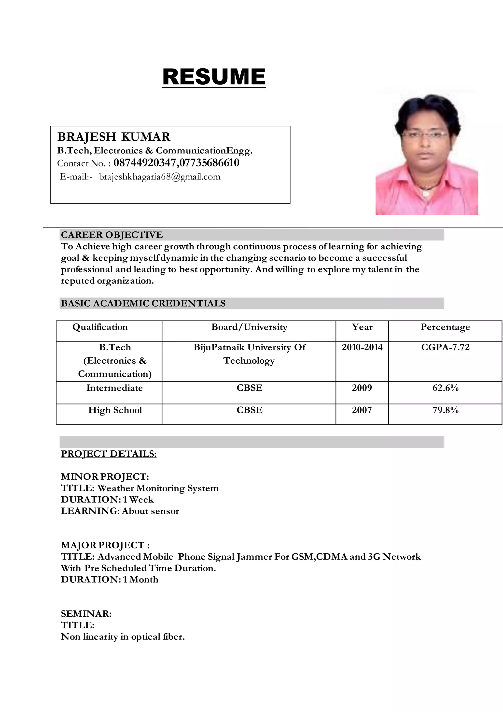 BRAJESH RESUME | DOCX