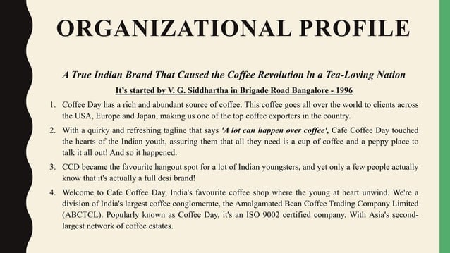 Cafe Coffee Day overview | PPT