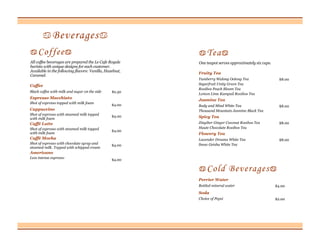 Check out Le Cafe Royale's Menu | PPT