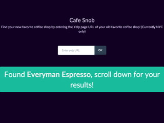 Cafe snob backup slides | PDF