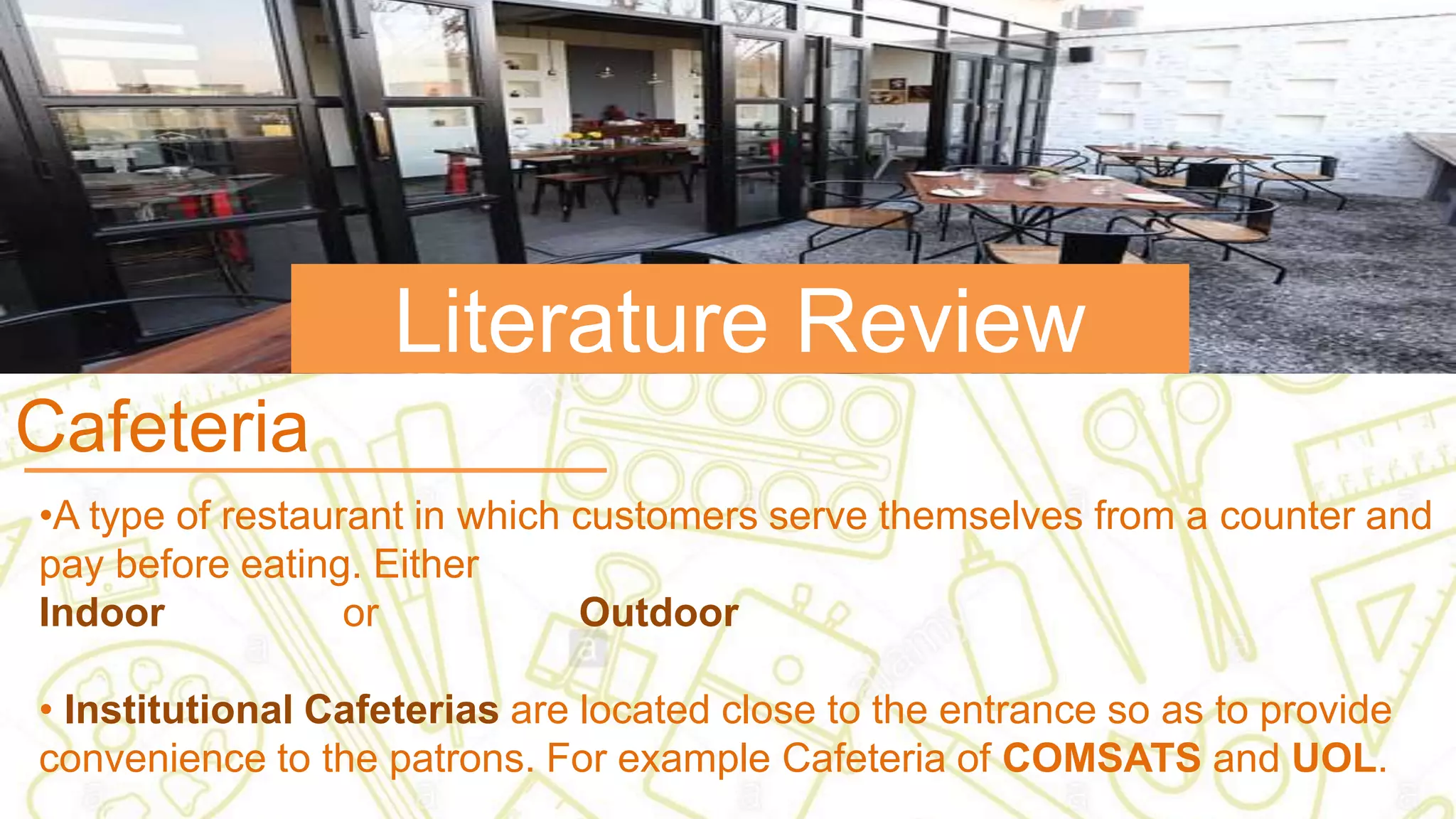 Cafeteria design Literature Review | PPTX