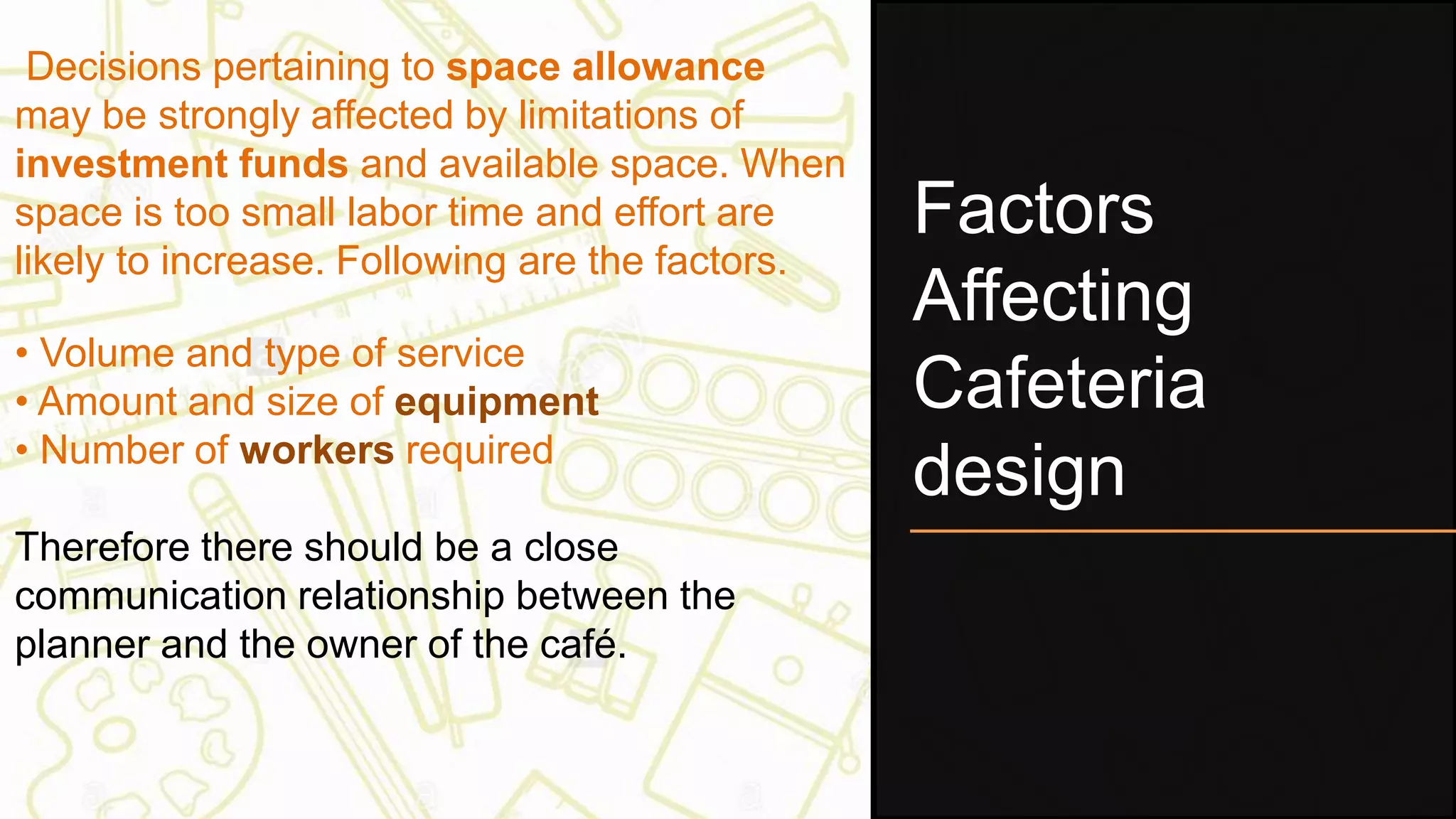 Cafeteria design Literature Review | PPTX