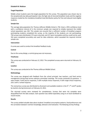 Cafeteria Research Project Report | PDF