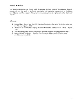 Cafeteria Research Project Report | PDF