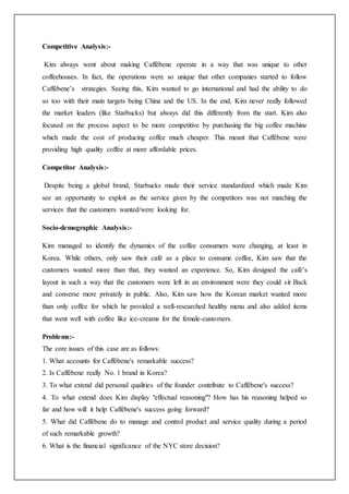 Caffebean case study report | DOCX