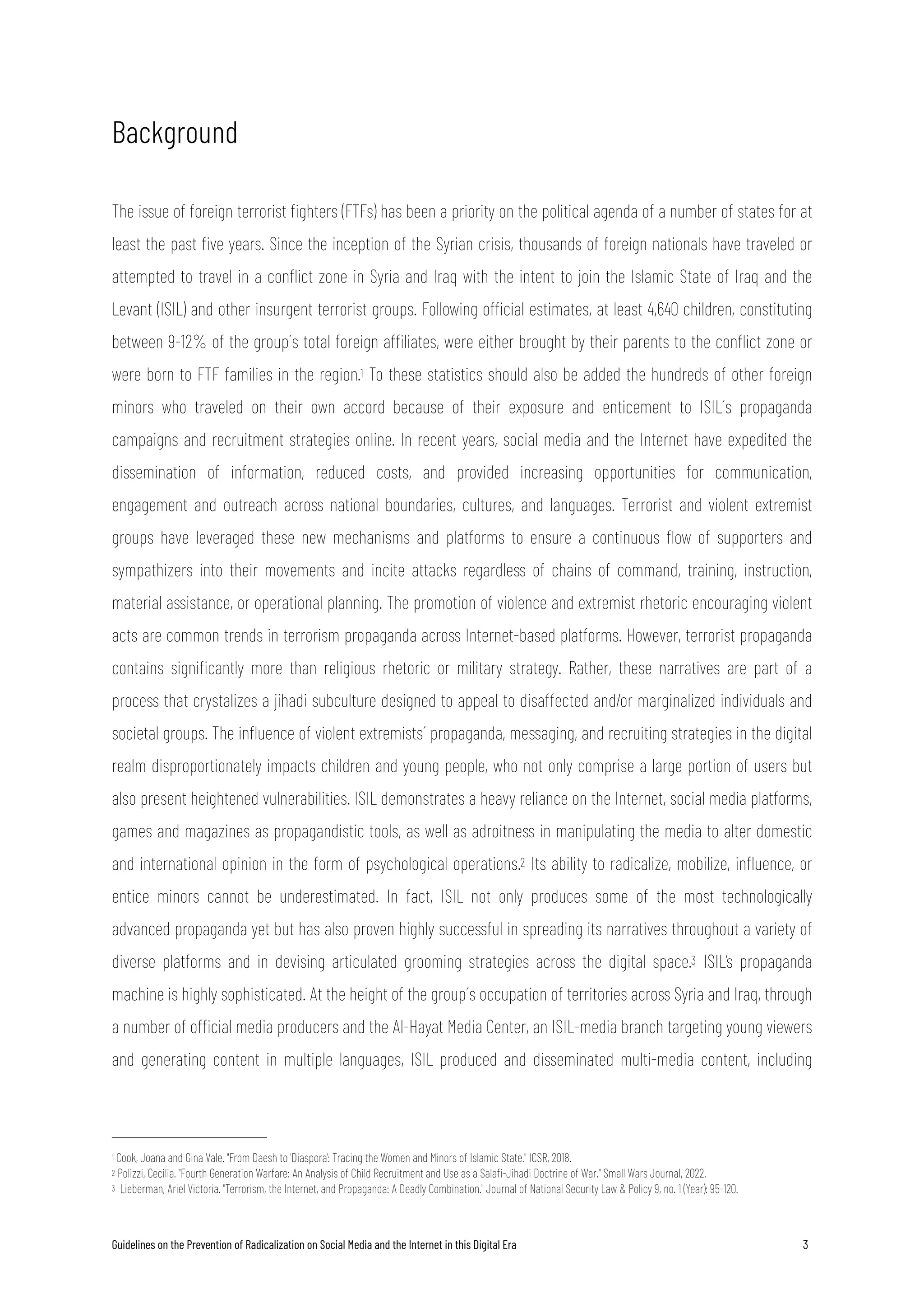 Children Affected by the Foreign Fighter Phenomenon: Guidelines on the ...