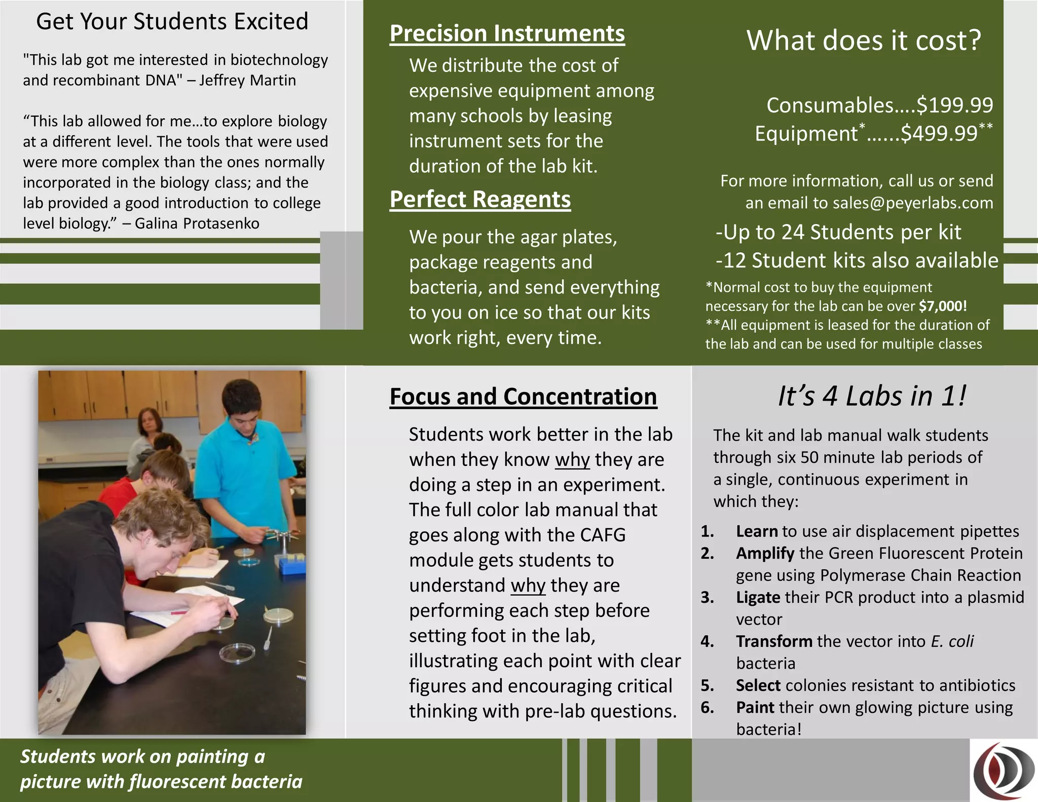 Peyer Labs Cloning a Fluorescent Gene Brochure | PDF