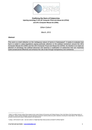 Gillian Cafiero - "Codifying the Harm of Cybercrime": Injecting ...