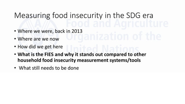 Measuring Food Insecurity in the Sustainable Development Goals | PPT
