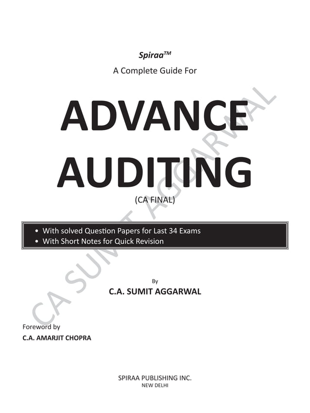 Advance Auditing & Professional Ethics by Sumit Aggarwal | PDF | Free Download