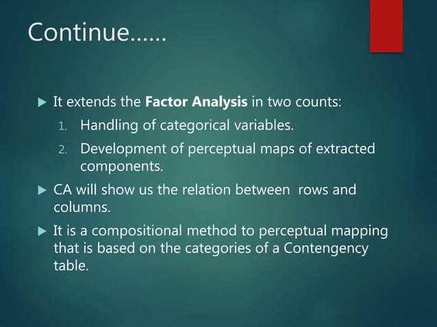 Simple Correspondence Analysis | PPTX