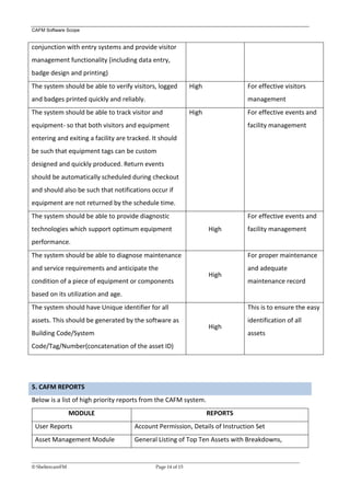 Cafm scope ver2 | PDF