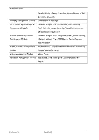 Cafm scope ver2 | PDF