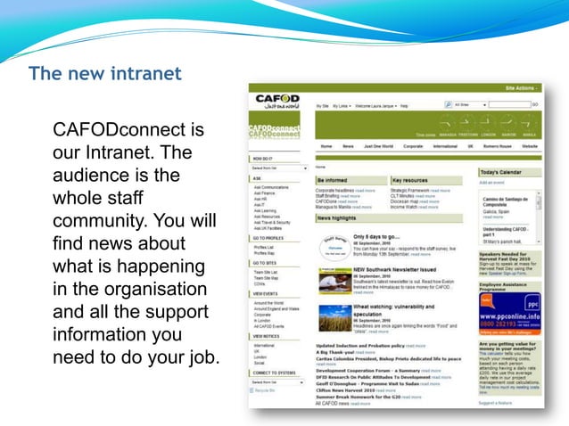 CAFOD SharePoint Intranet Case Study | PDF