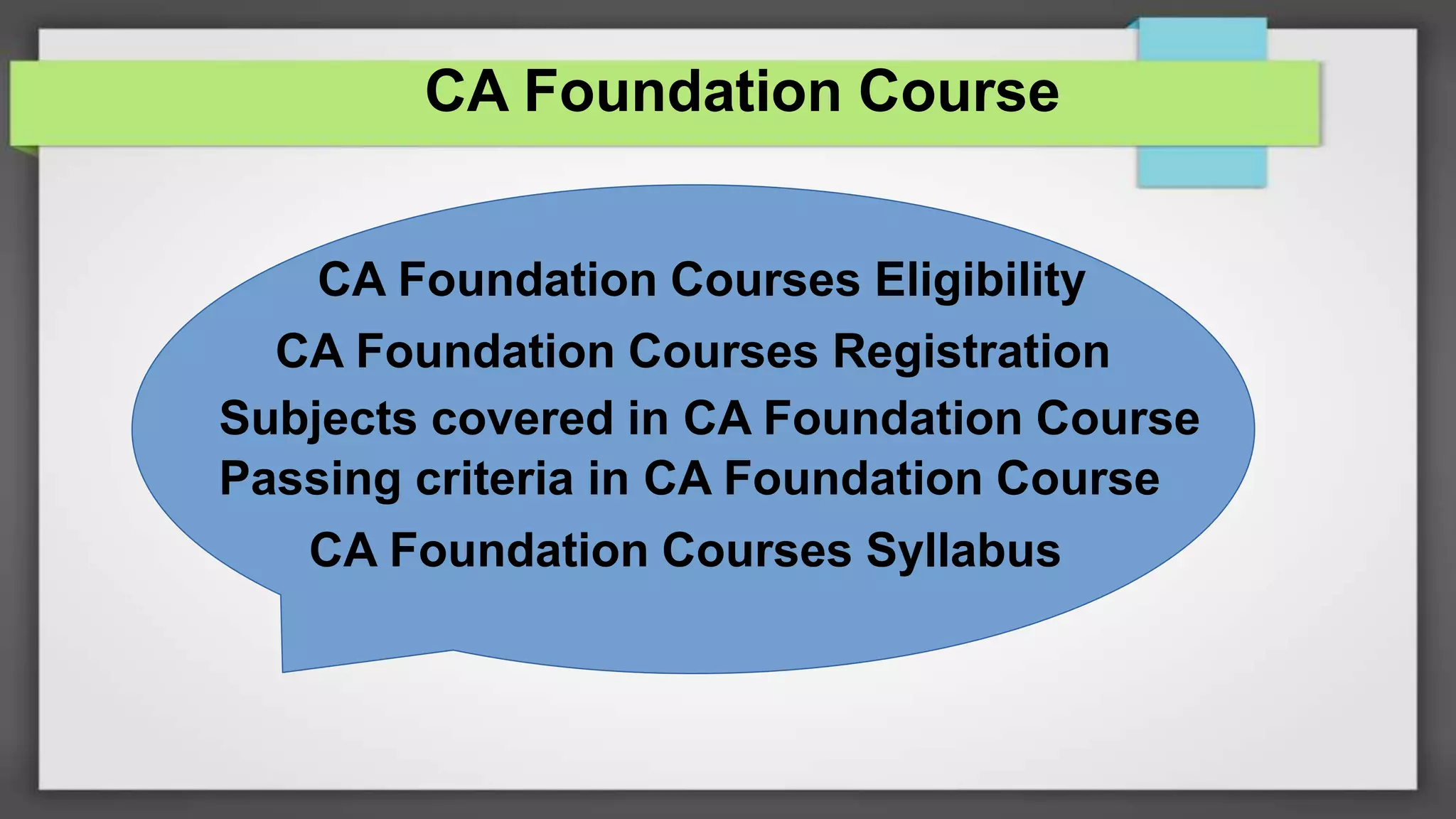 Ca foundation | PPTX