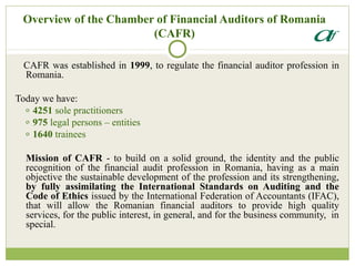 CAFR - Chamber of Financial Auditors of Romania | PPT