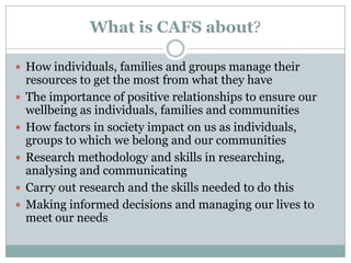 CAFS | PPTX | Daycare and Pre-School | Parenting