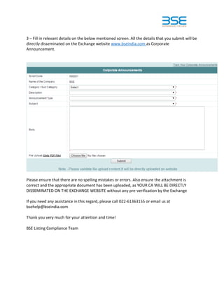 Cafs Introduced in Bombay Stock Exchange | PDF