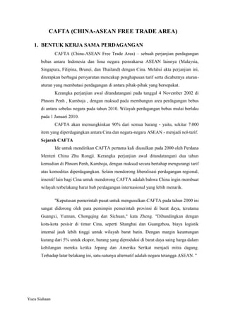 Cafta dan perkembangannya di indonesia | PDF