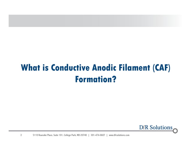 Conductive Anodic Filament (CAF) Formation in Printed Circuit Boards ...
