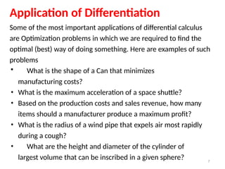 CAG-7.pptx Applications of Differentiation – L7 | PPTX