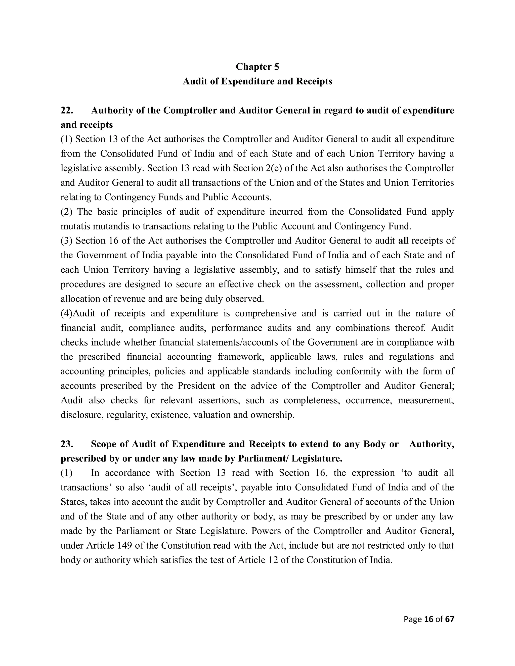 CAG REGULATIONS ON AUDIT AND ACCOUNTS | PDF