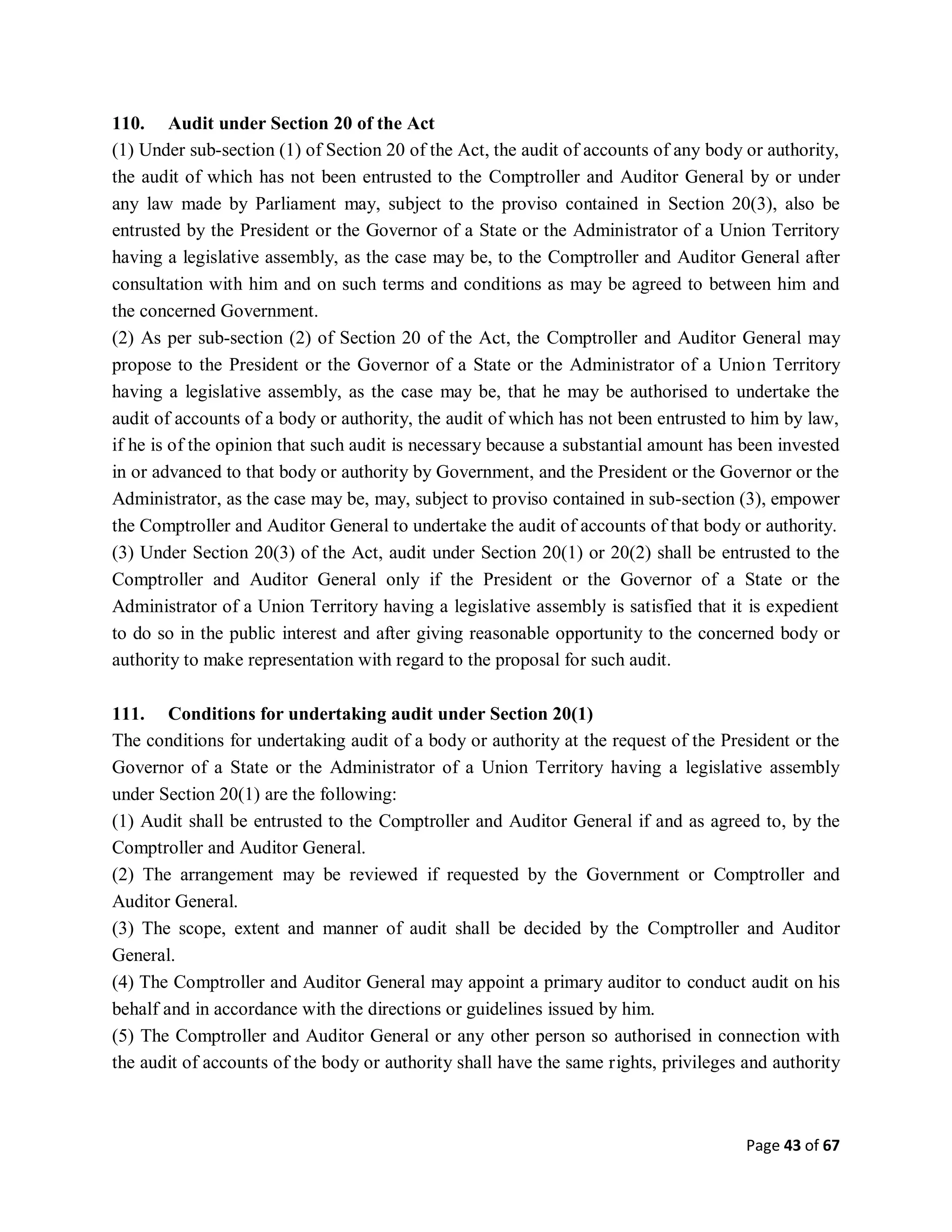 CAG REGULATIONS ON AUDIT AND ACCOUNTS | PDF