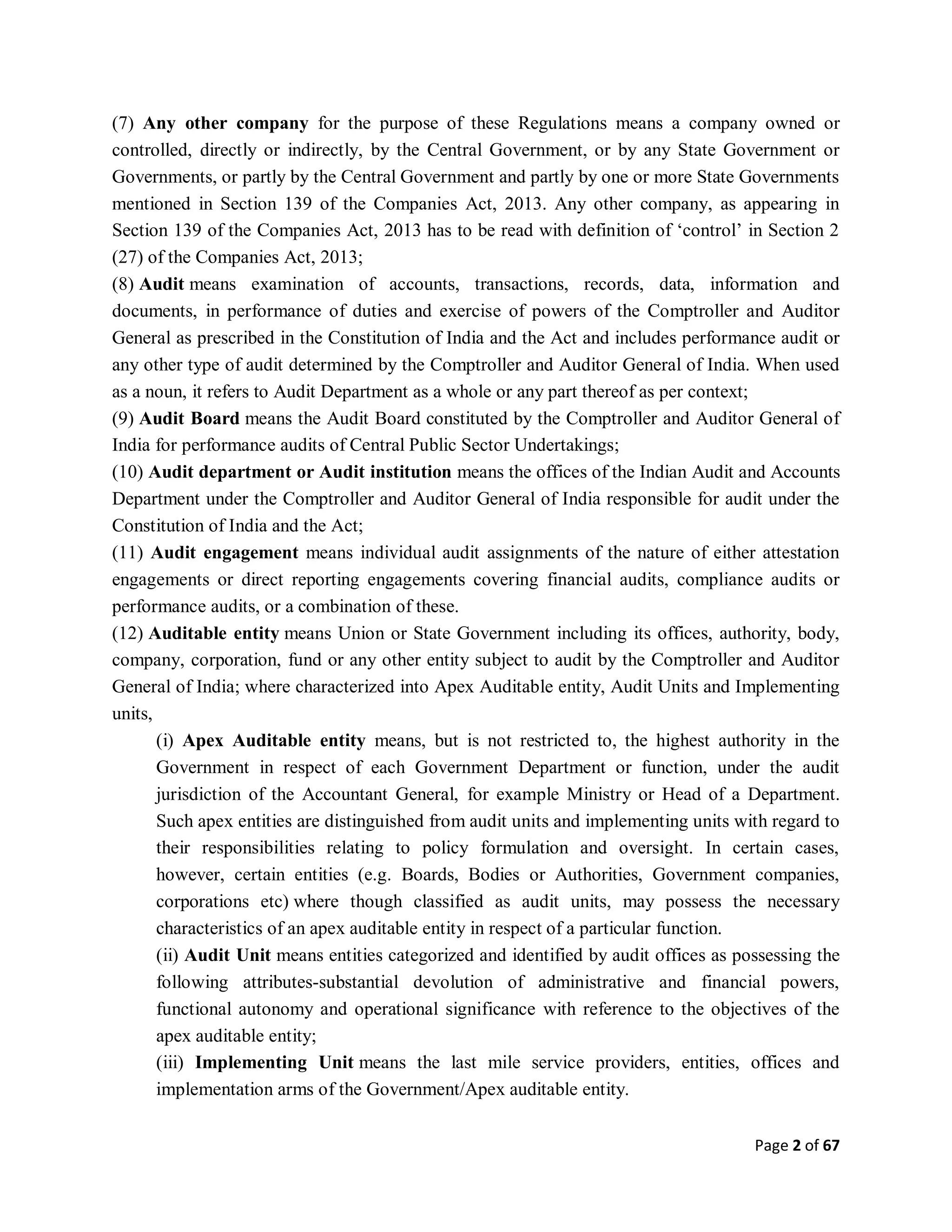 CAG REGULATIONS ON AUDIT AND ACCOUNTS | PDF