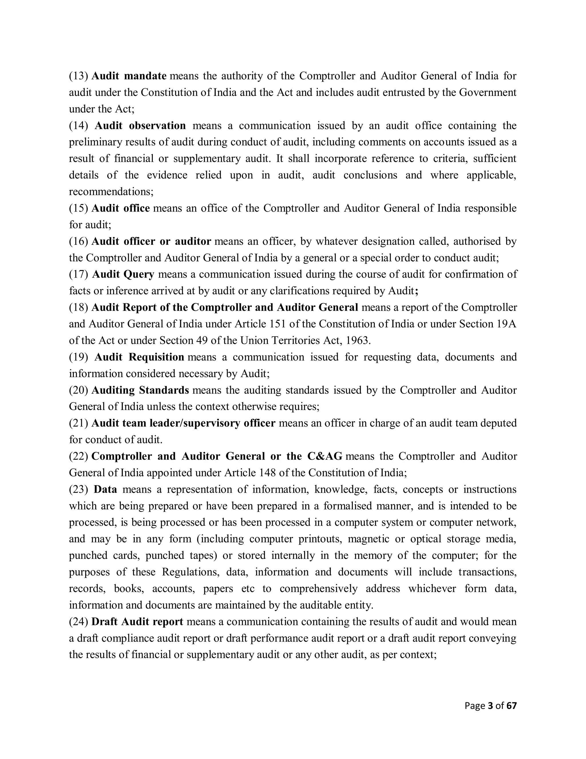CAG REGULATIONS ON AUDIT AND ACCOUNTS | PDF