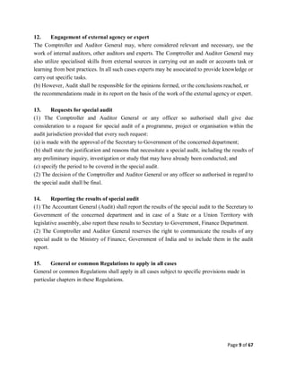 CAG REGULATIONS ON AUDIT AND ACCOUNTS | PDF