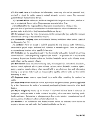 CAG REGULATIONS ON AUDIT AND ACCOUNTS | PDF