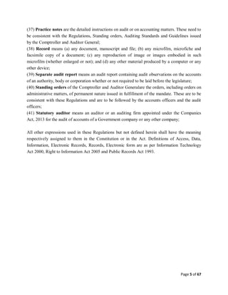 CAG REGULATIONS ON AUDIT AND ACCOUNTS | PDF