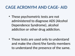 CAGE , CAGE-AID.pptx. psychology assessment | PPT