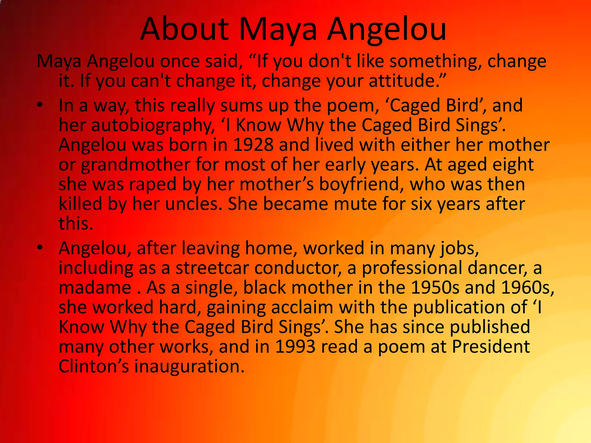 Caged bird maya angelou | PPTX