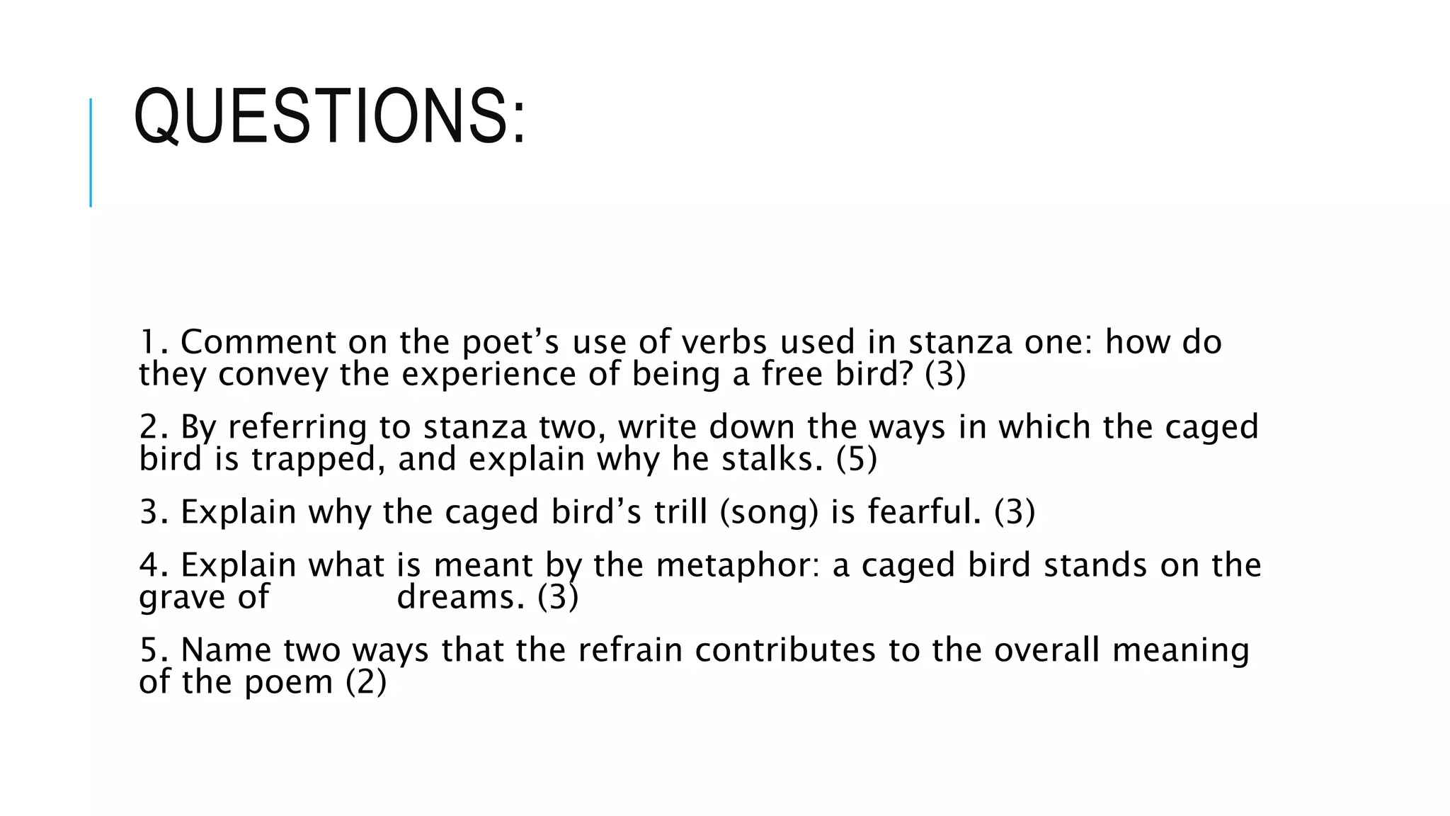 Caged bird - Maya Angelou | PPTX