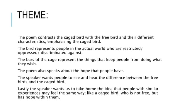 Caged bird - Maya Angelou | PPTX
