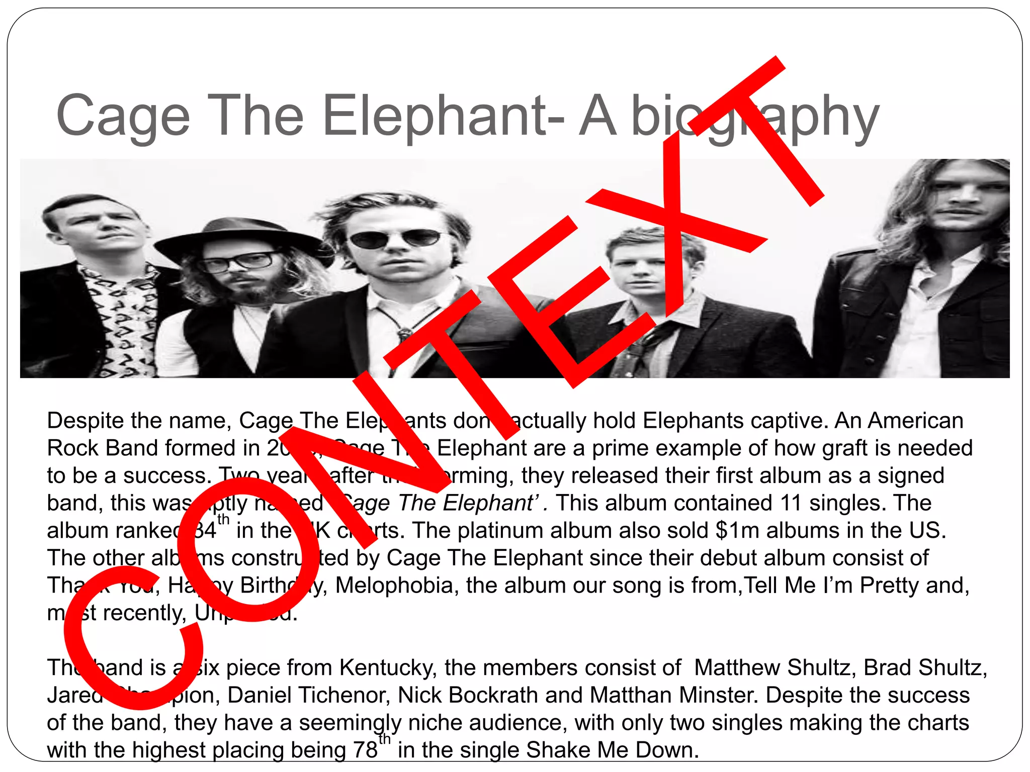 Cage the elephant cigarette daydreams | PPTX | World/International ...