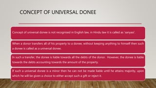 A criitical analysis of Gifts under the transfer of property act ...