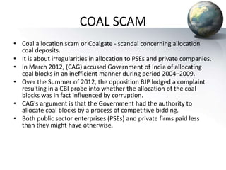 Cag,vinod rai and scams | PPTX