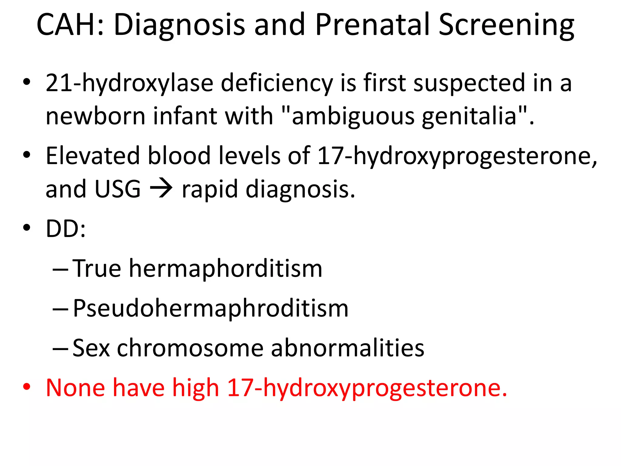 Congenital Adrenal Hyperplasia (CAH) | PPTX